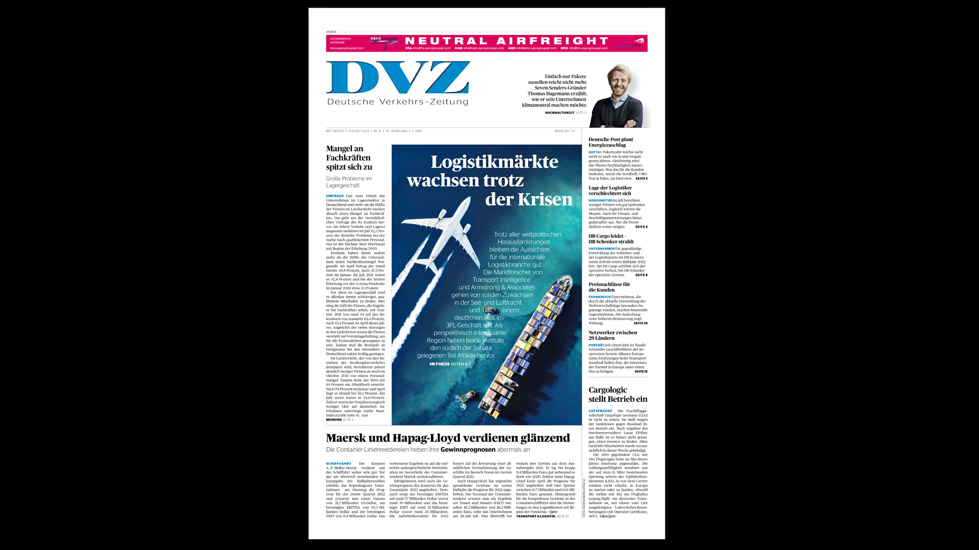 DVZ wird für die grafische Aufmachung ausgezeichnet - DVZ